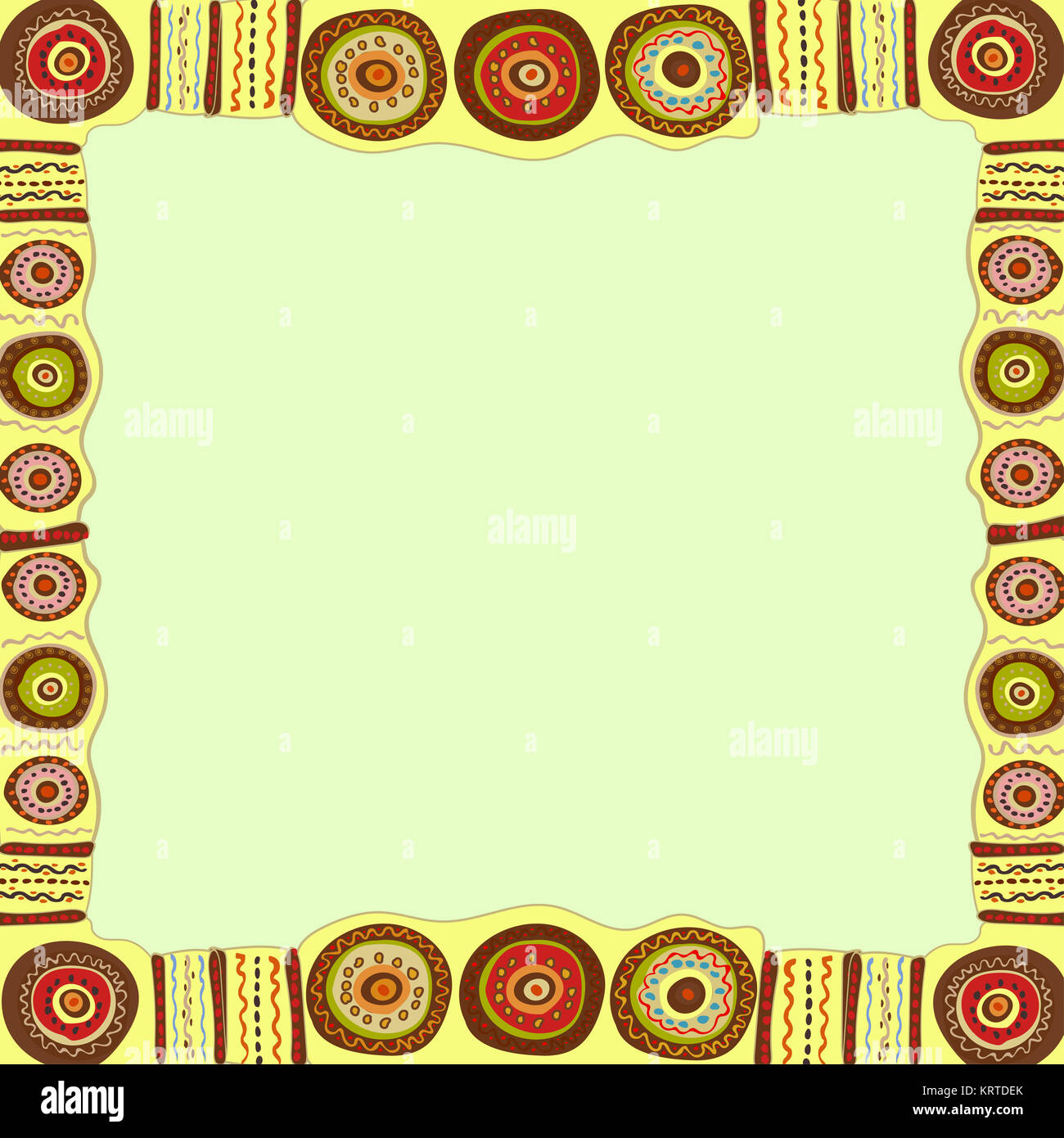 Ethnic hand painted square frame Stock Photo - Alamy