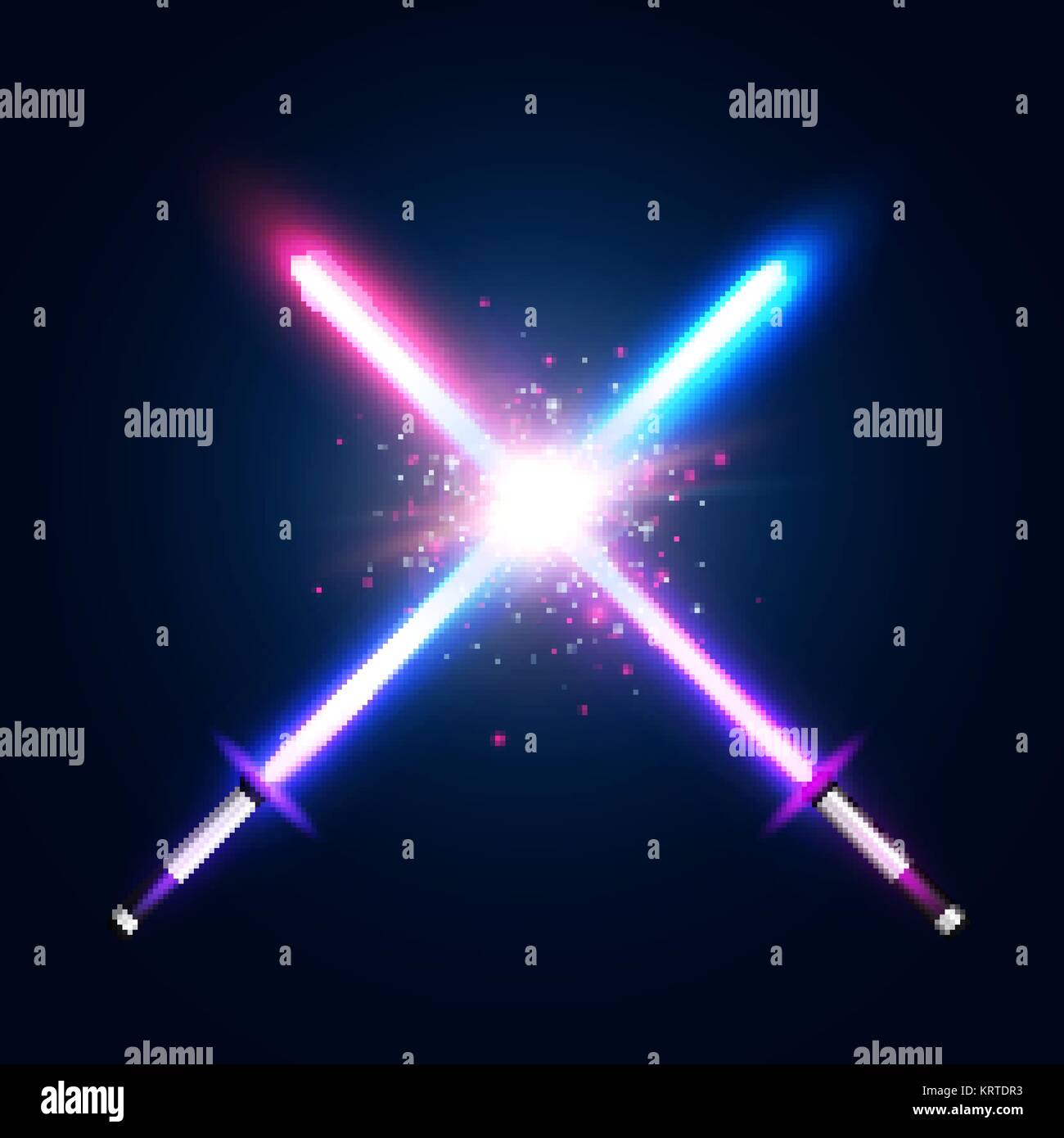 Blue laser beam dark Stock Vector Images - Alamy
