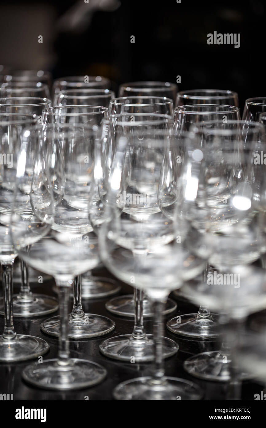 Many empty glasses Stock Photo - Alamy