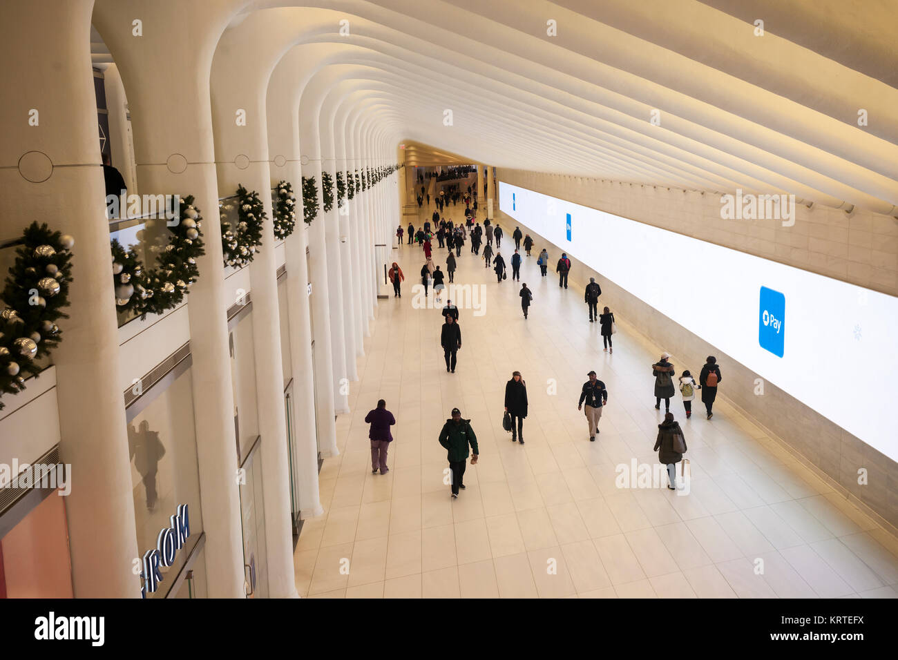 Shoppers and tourists in the Westfield Mall in the Oculus in the World ...