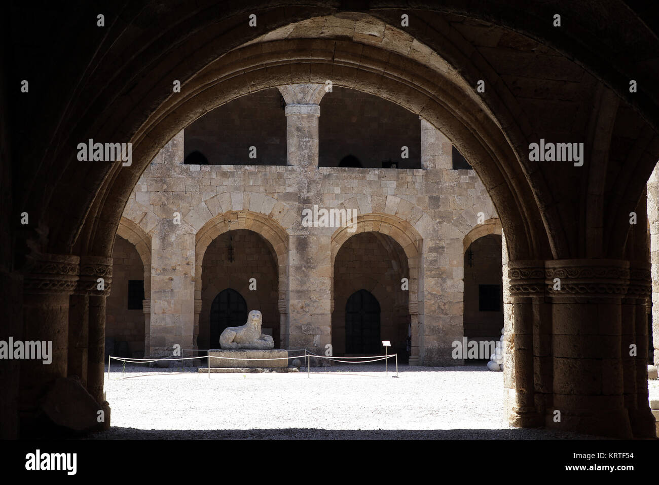 Rhodes - the medieval building of the Hospital of the Knights.At ...