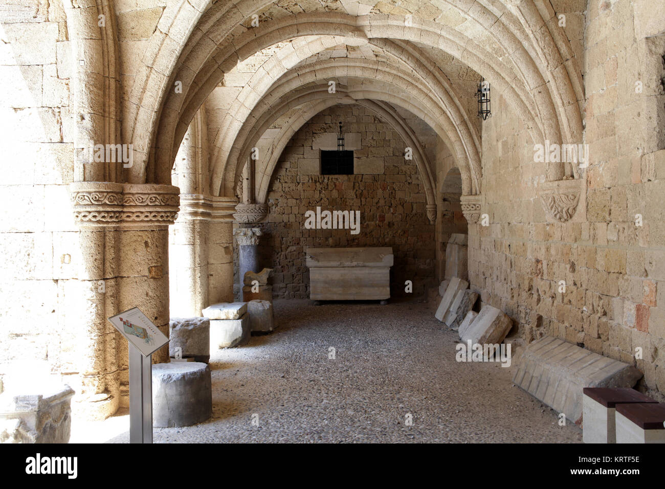Rhodes - the medieval building of the Hospital of the Knights.At ...