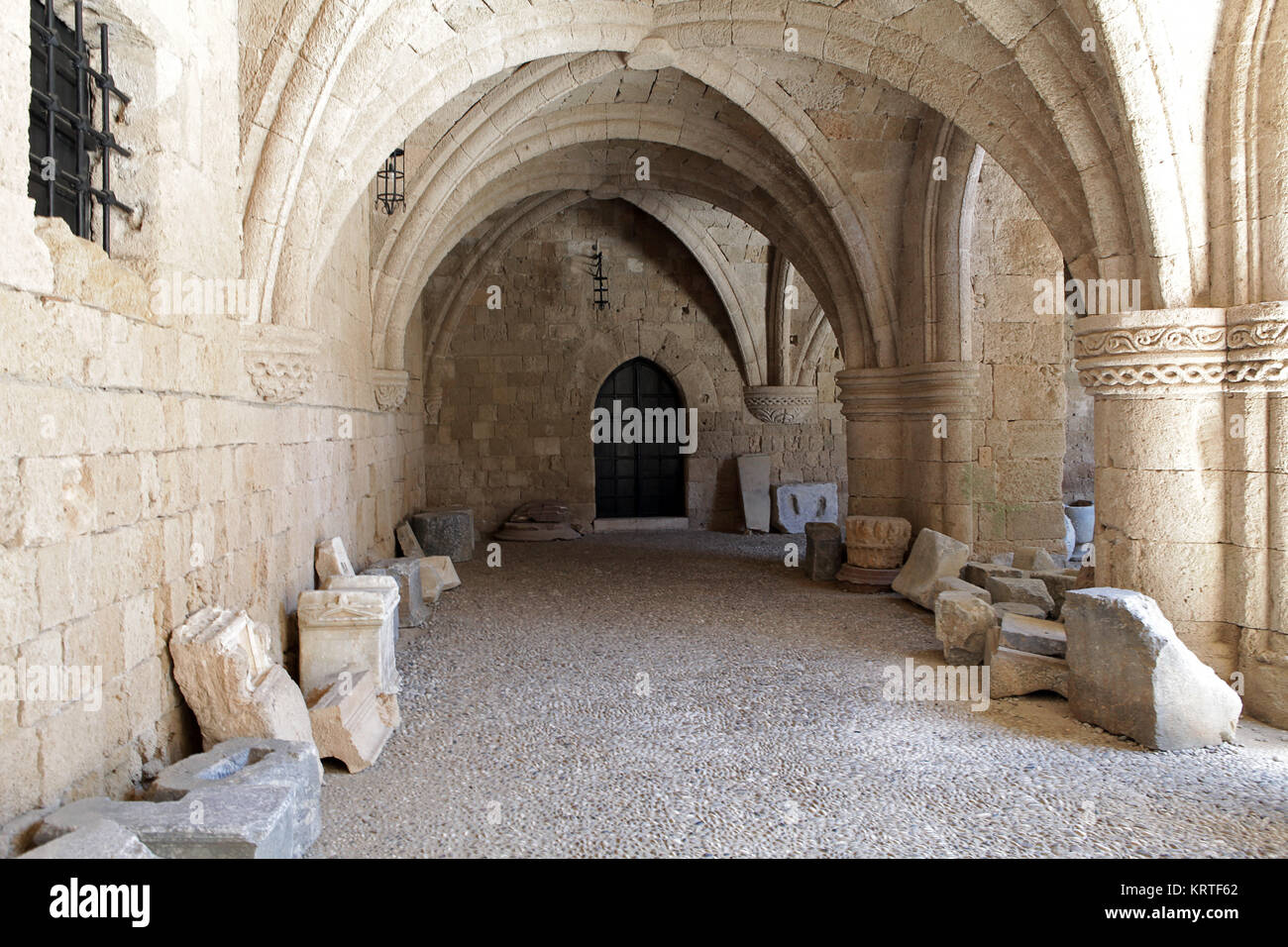 Rhodes - the medieval building of the Hospital of the Knights.At ...