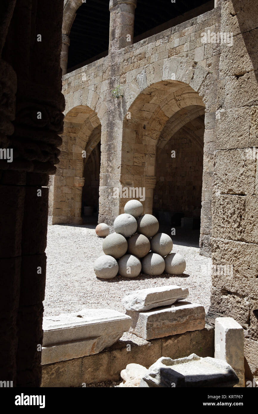 Rhodes - the medieval building of the Hospital of the Knights.At ...