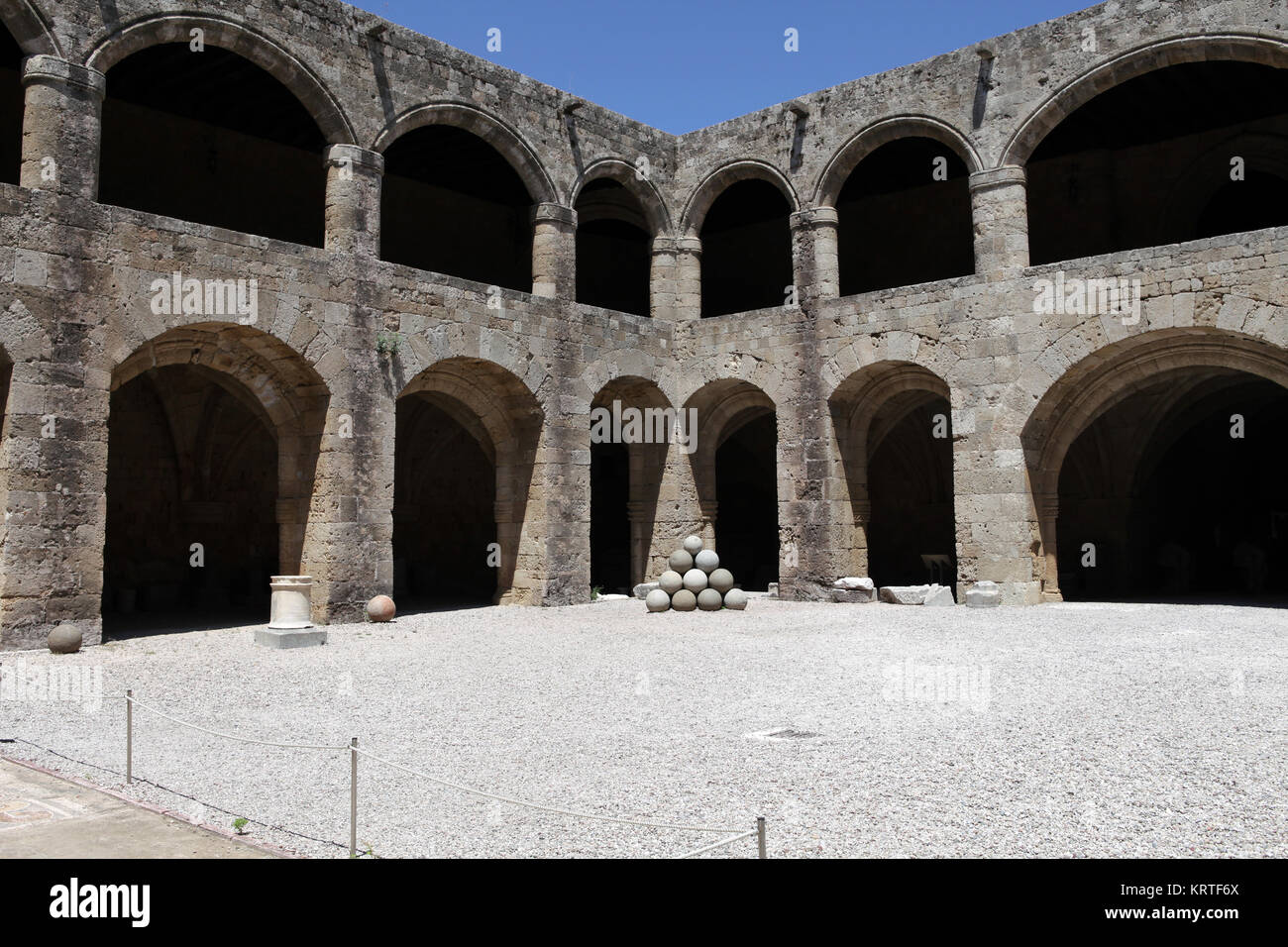 Rhodes - the medieval building of the Hospital of the Knights.At ...