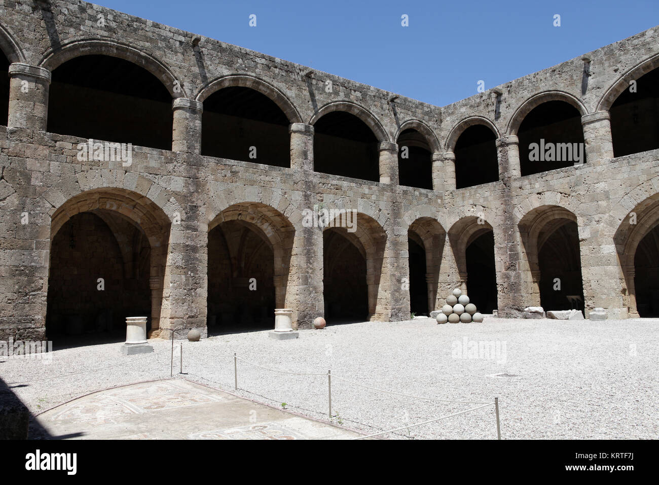 Rhodes - the medieval building of the Hospital of the Knights.At ...