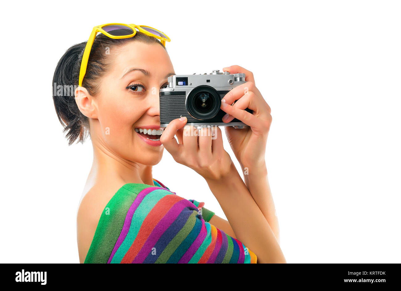 Pretty woman photographer Stock Photo - Alamy