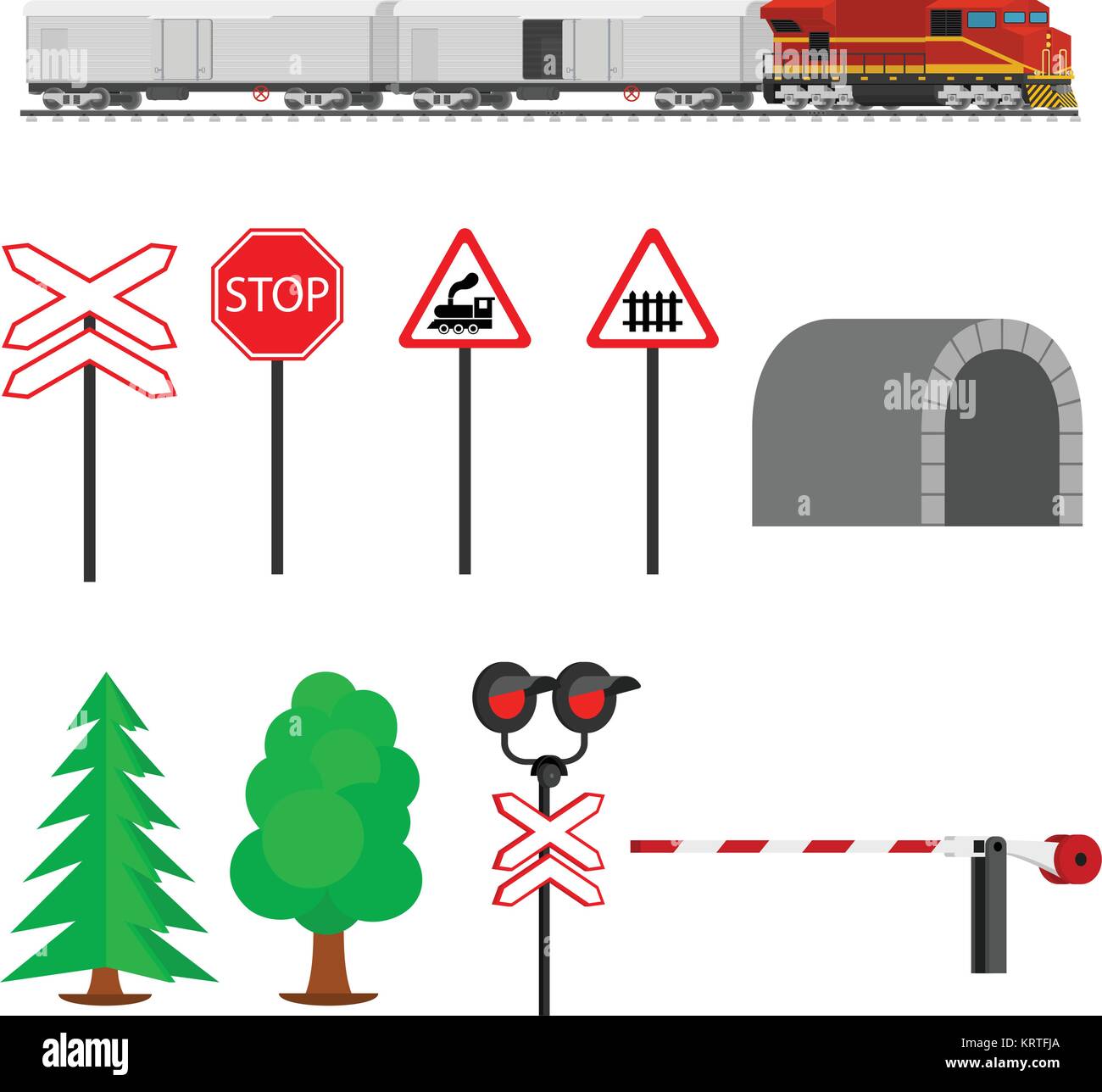 Railroad traffic way and train wagons with refrigerators. Railroad ...