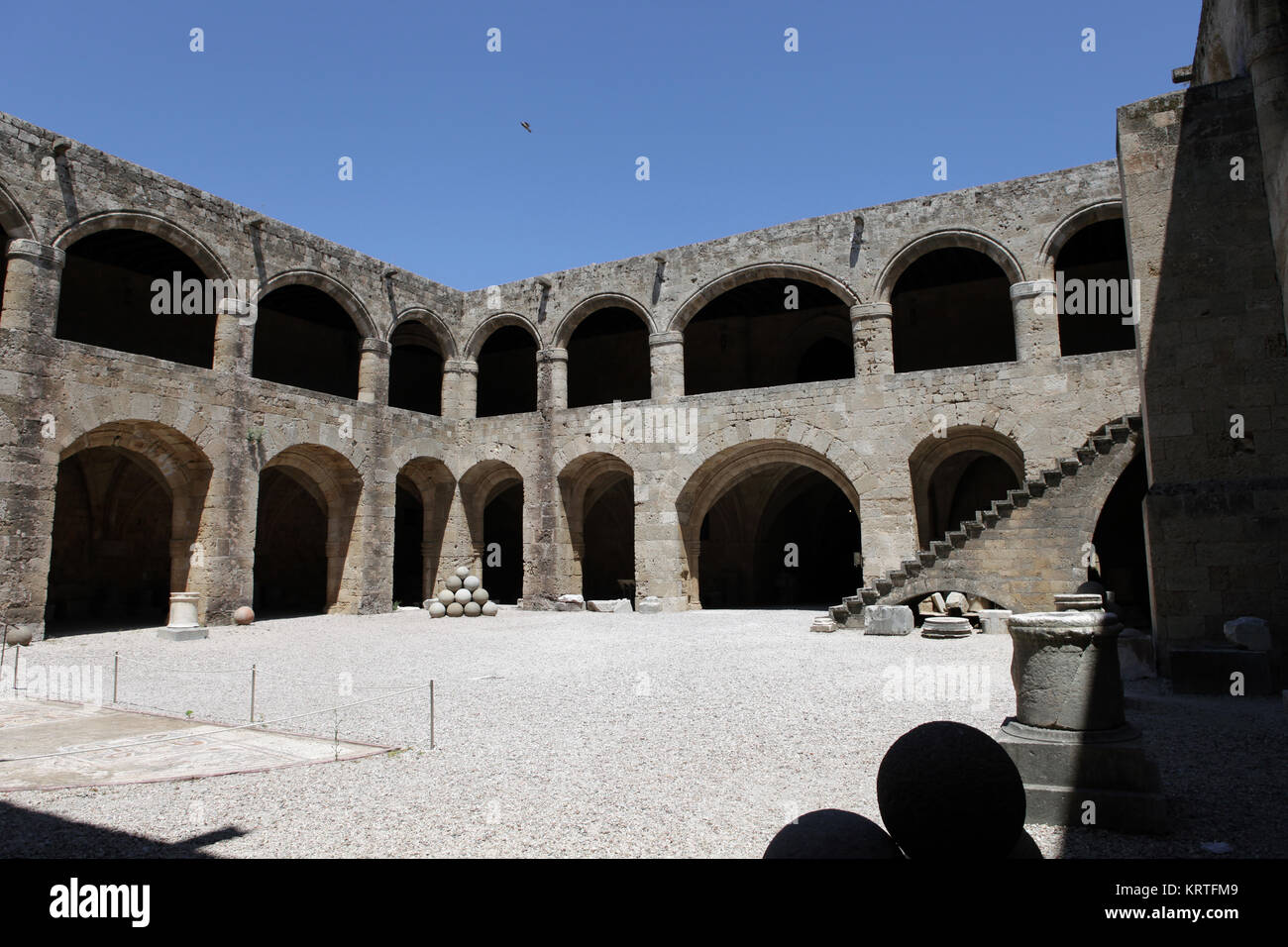 Rhodes - the medieval building of the Hospital of the Knights.At ...