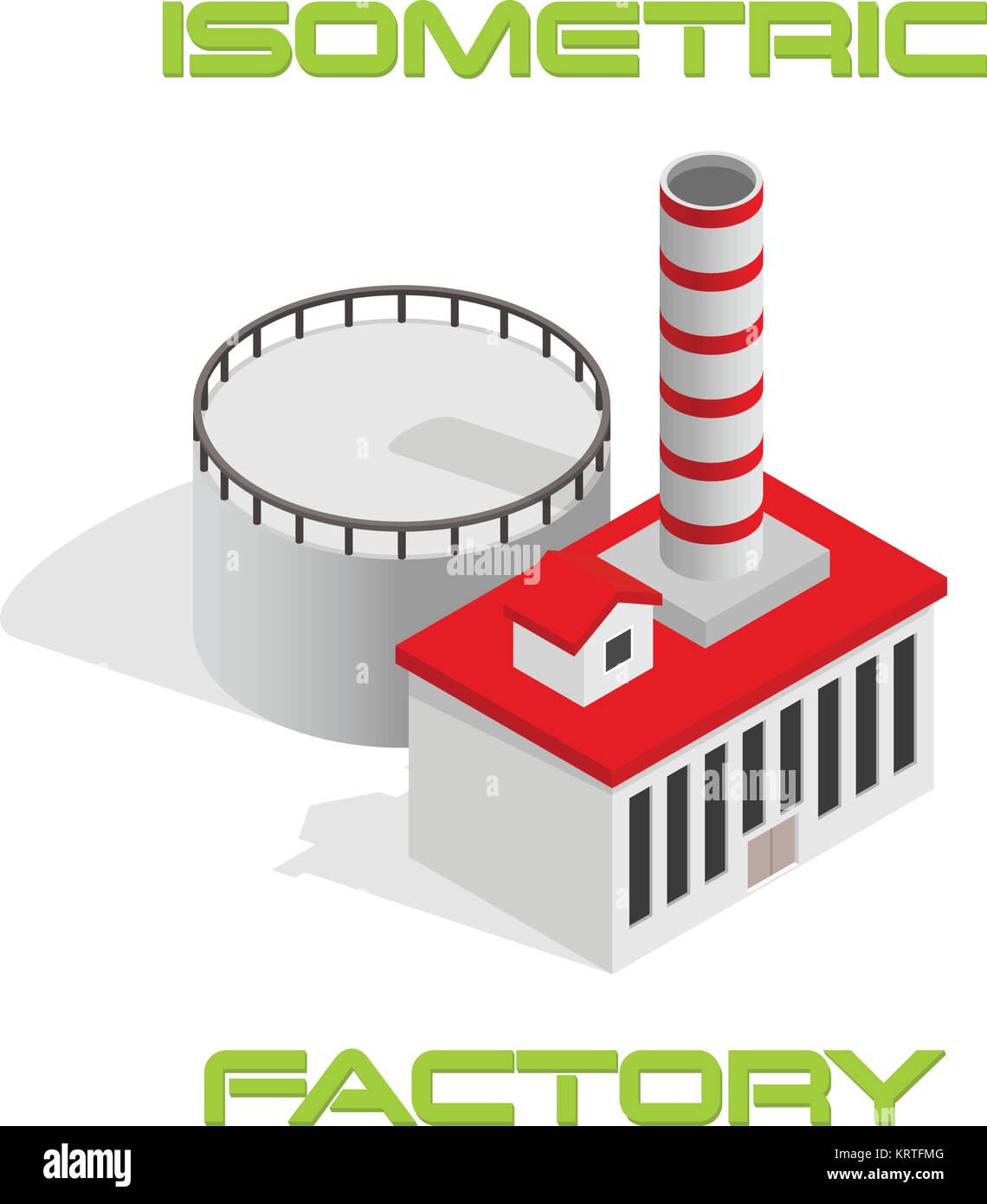 Vector isometric modern industrial and manufacturing factory building ...