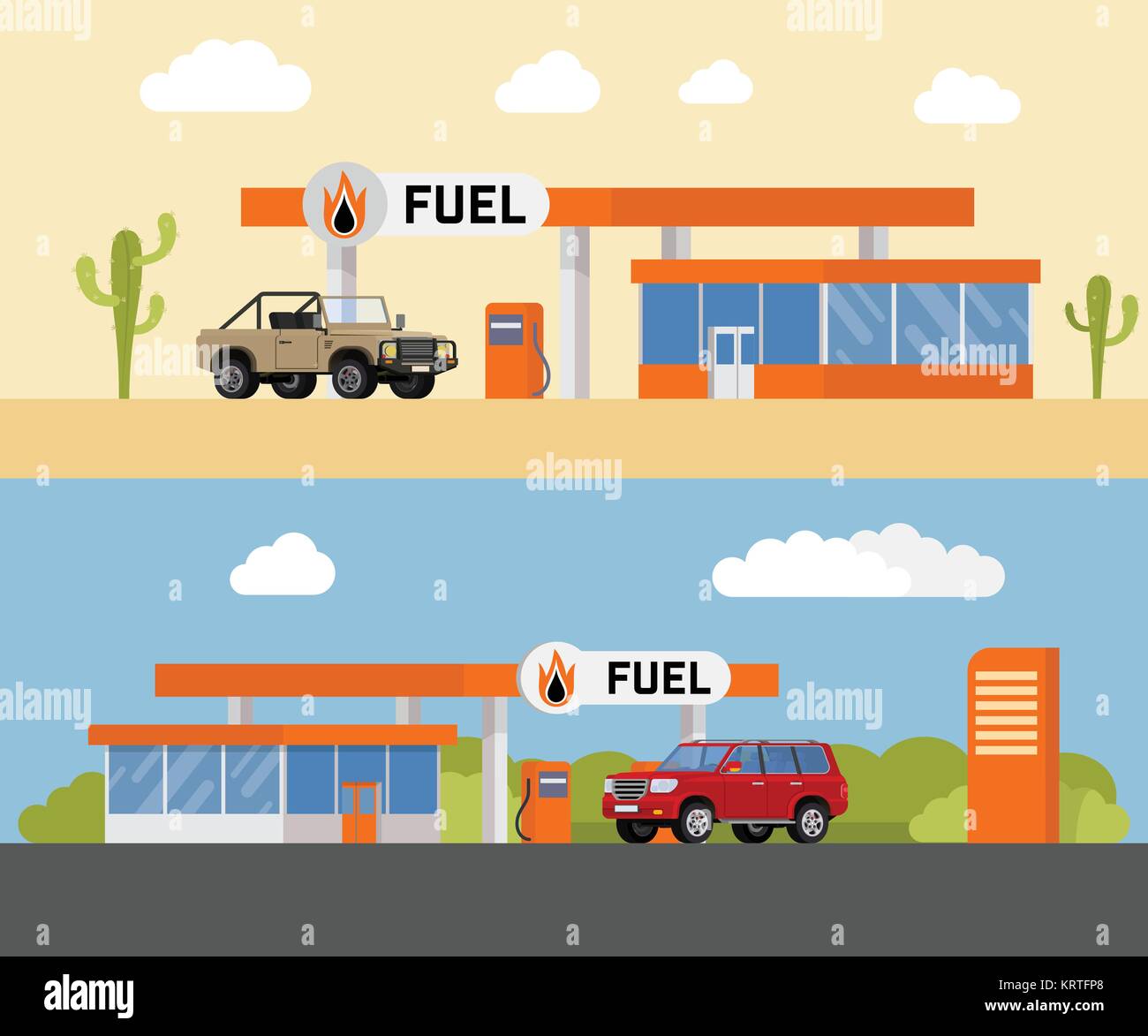 Gasoline refilling station Stock Vector Images - Alamy