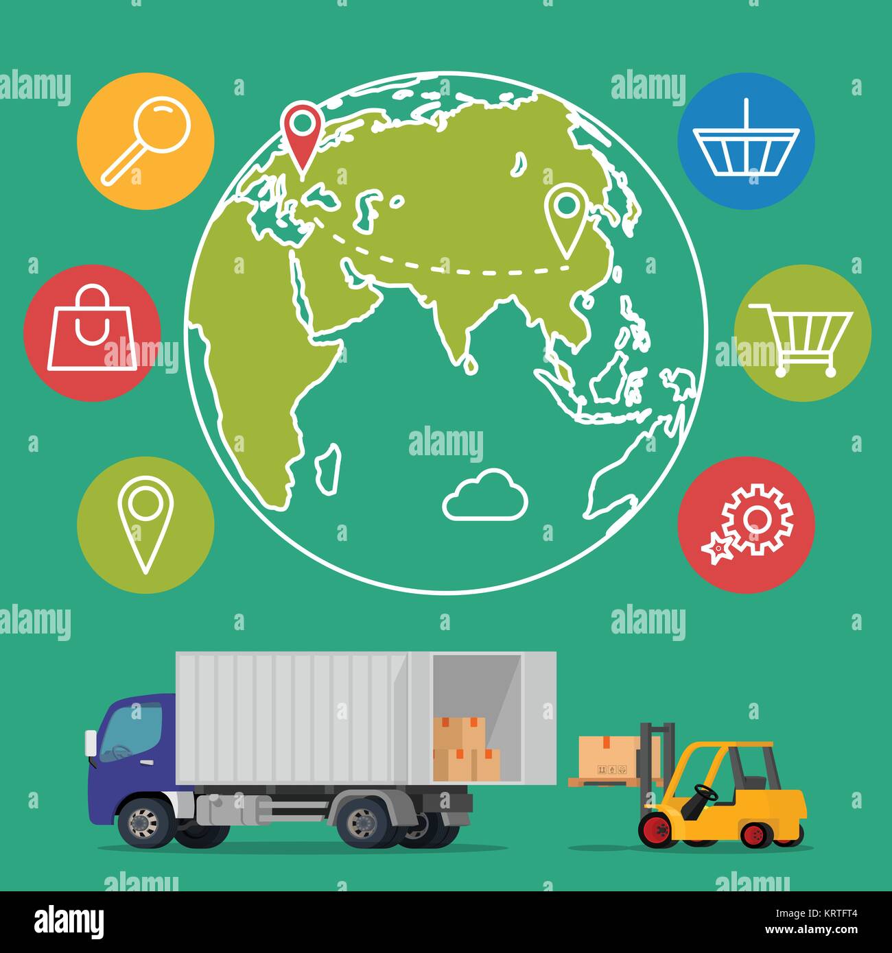 Global delivery vector vectors hi-res stock photography and images - Alamy
