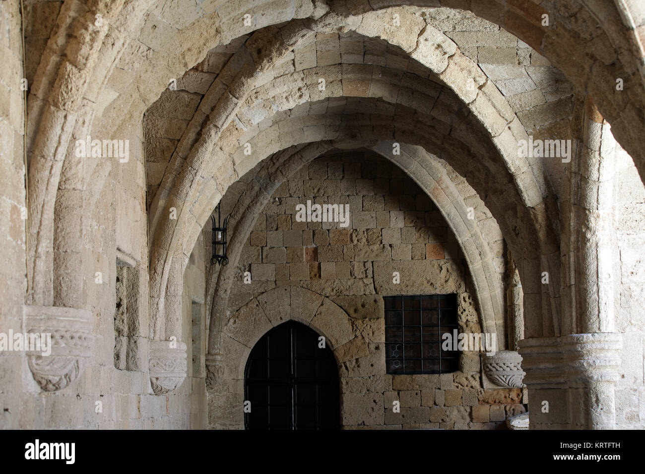 Rhodes - the medieval building of the Hospital of the Knights.At ...