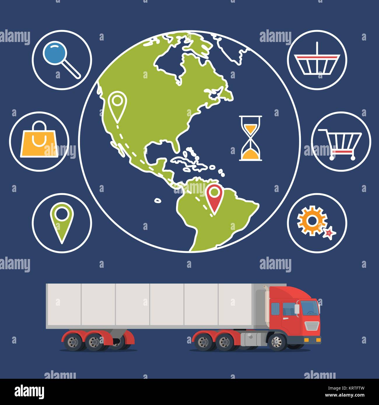Vector delivery service concept background. Logistics in business and ...