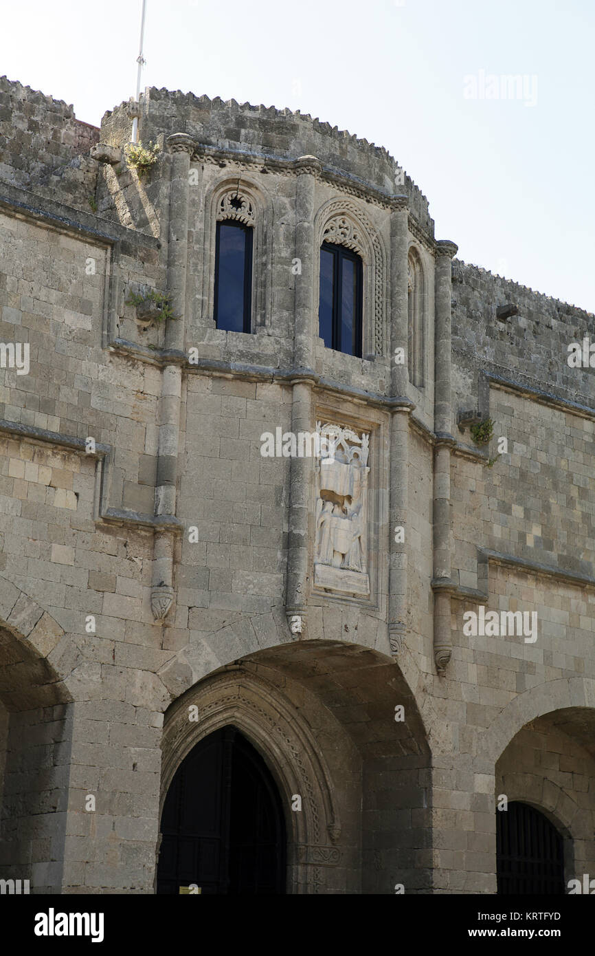 Rhodes - the medieval building of the Hospital of the Knights.At ...