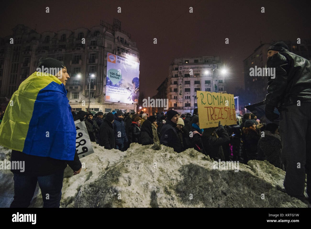 Bucharest protest against the government Stock Photo - Alamy