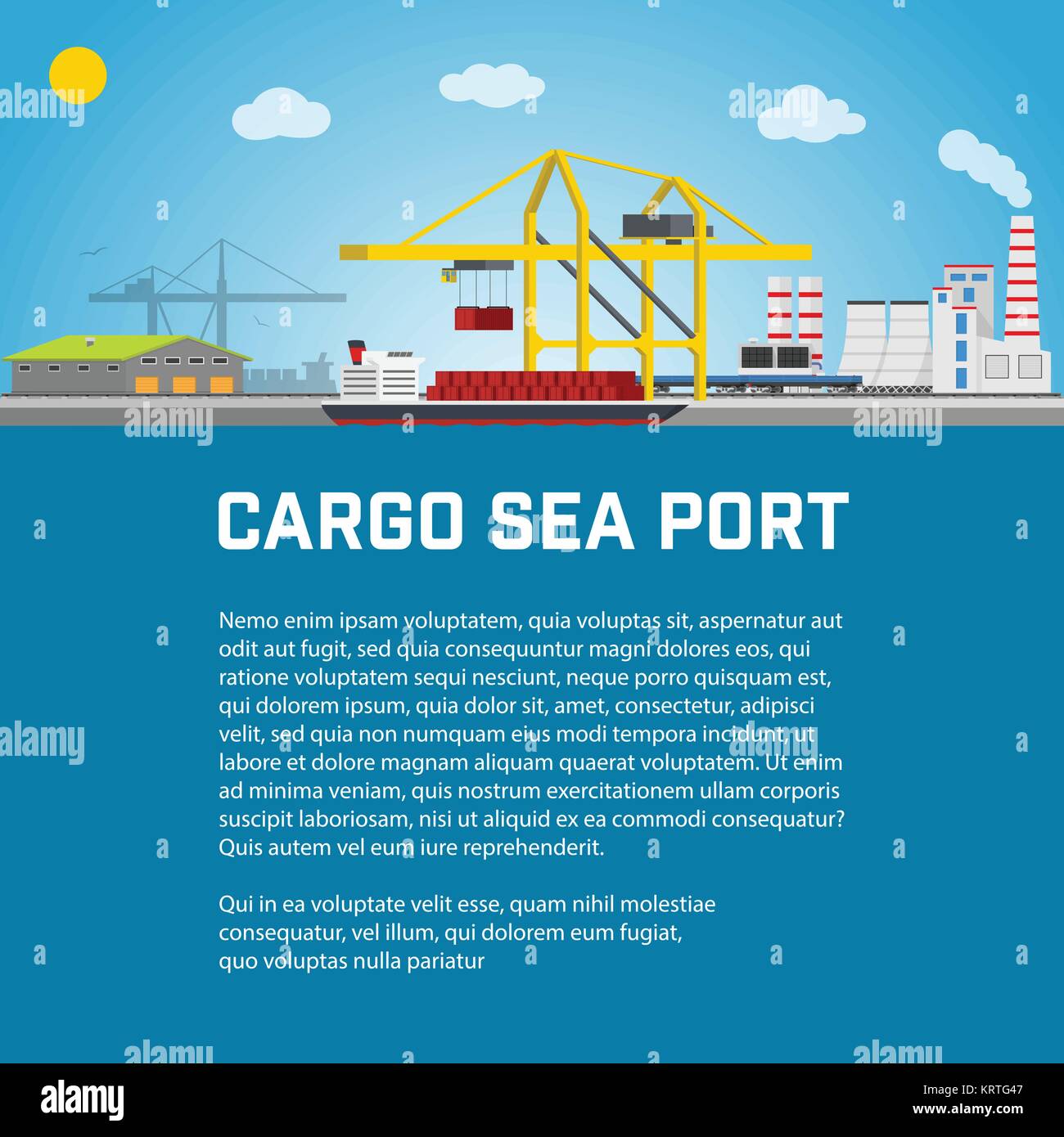 Sea Cargo Port, Unloading of Containers from the Container Carrier ...