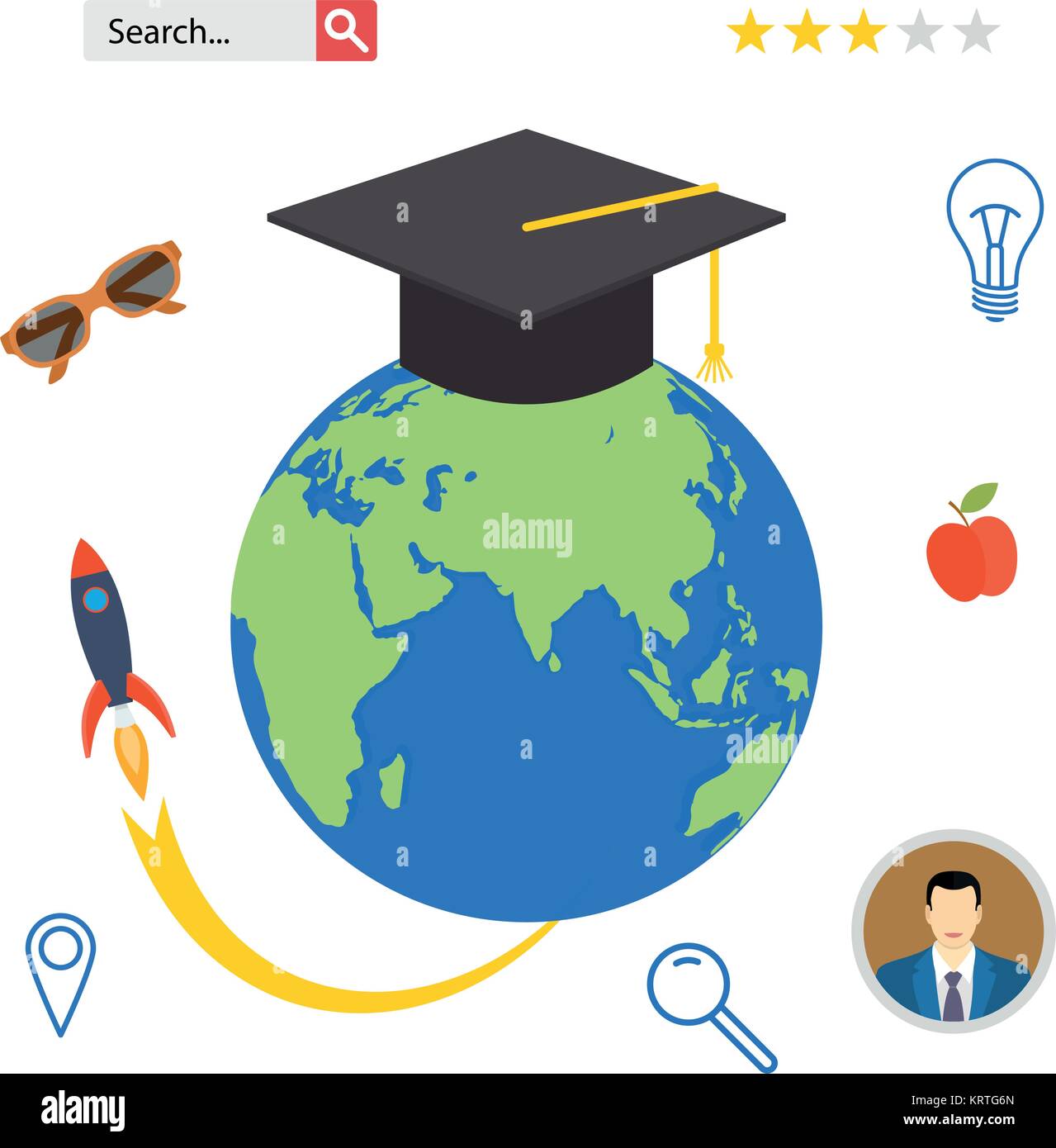 Set icons for education, online education, professional education in ...