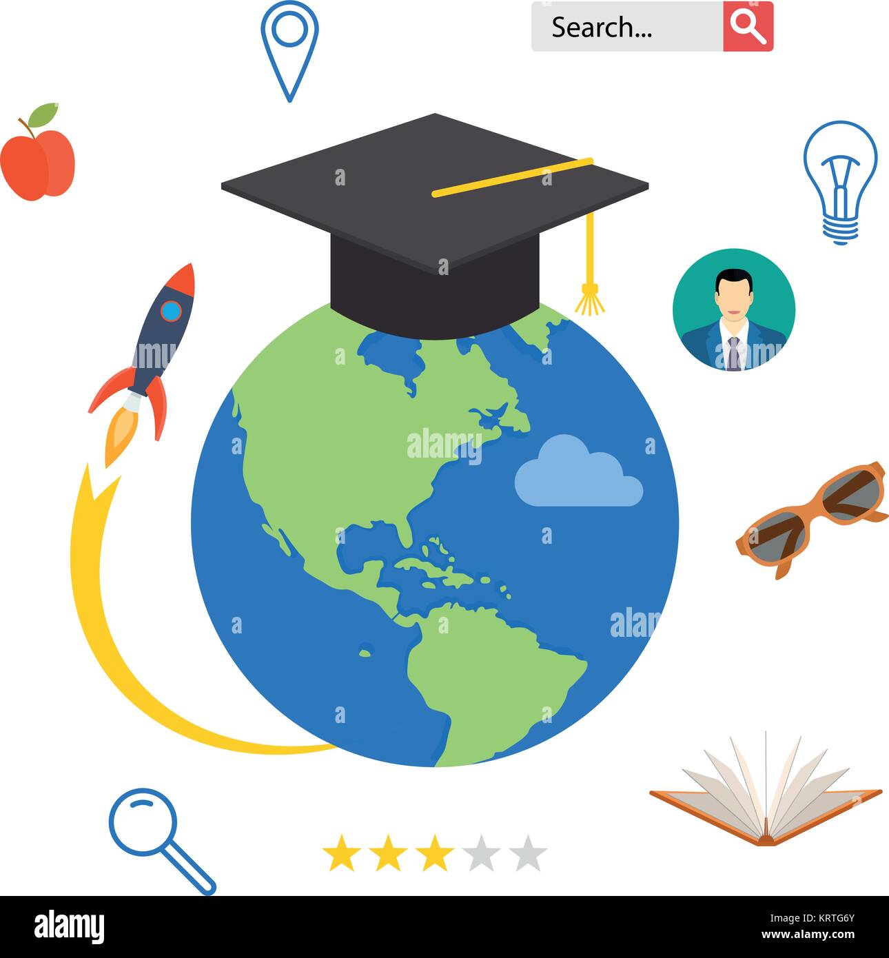 Set icons for education, online education, professional education in ...