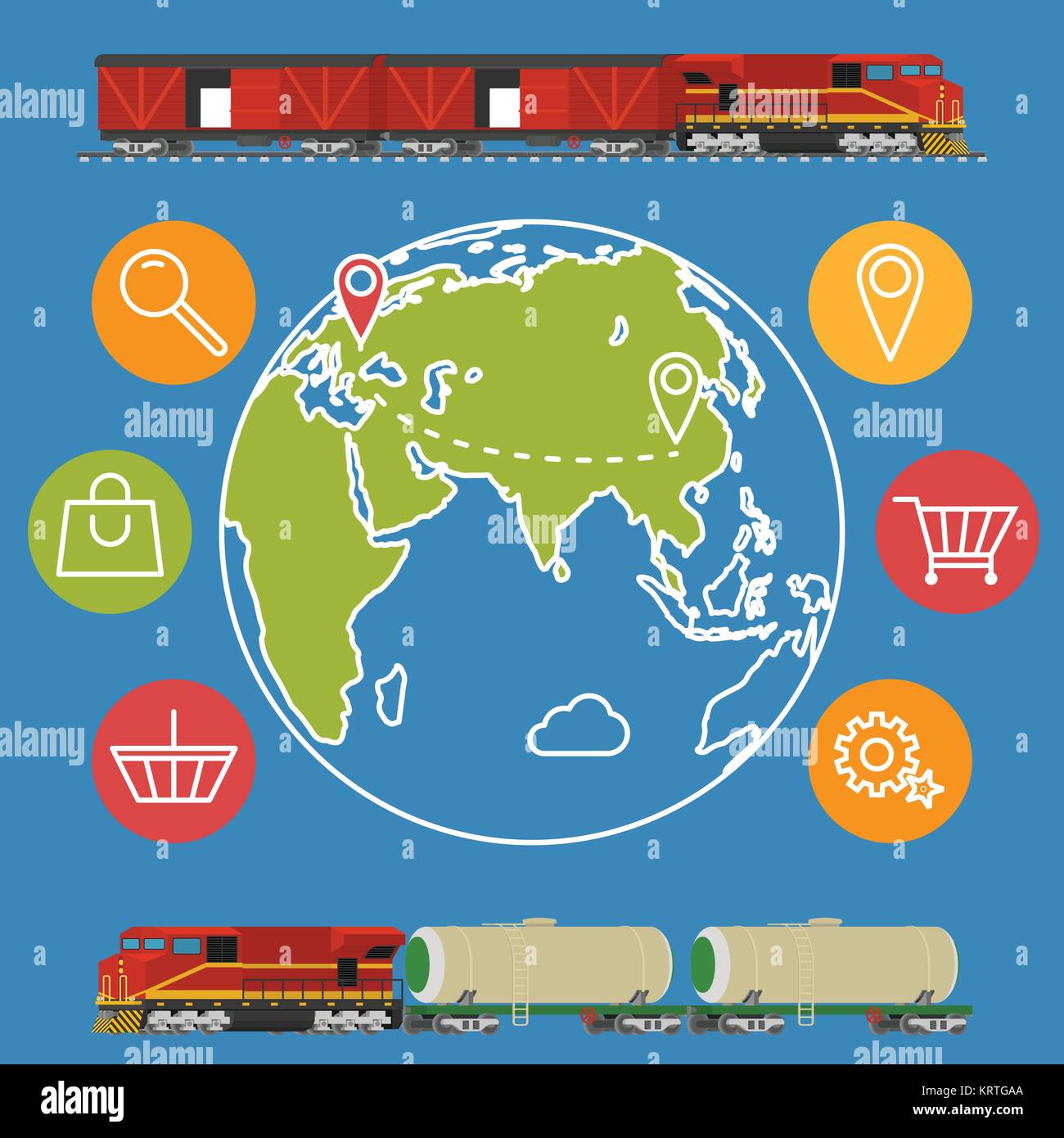 delivery service concept background. Logistics in business and industry ...