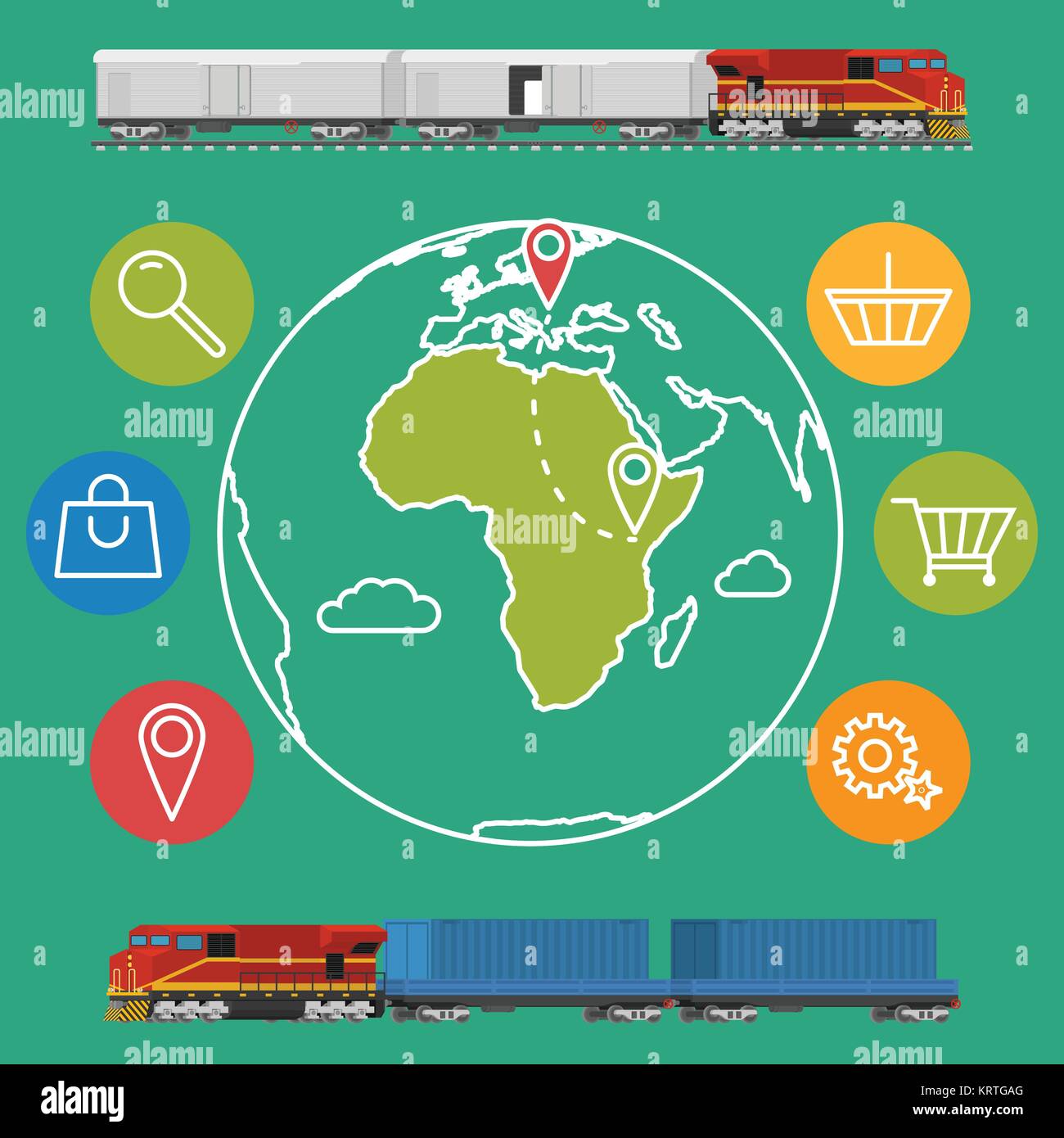 delivery service concept background. Logistics in business and industry ...