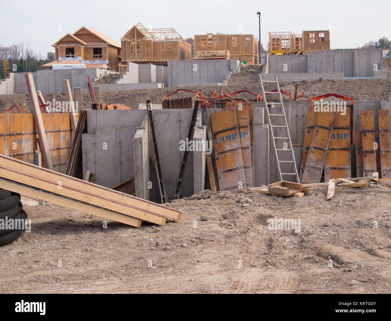 Timber and brick new home construction of single and semi-detached ...