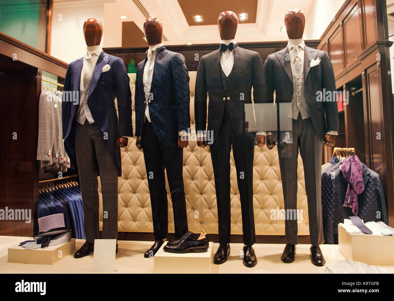 Elegant store with men clothing Stock Photo - Alamy