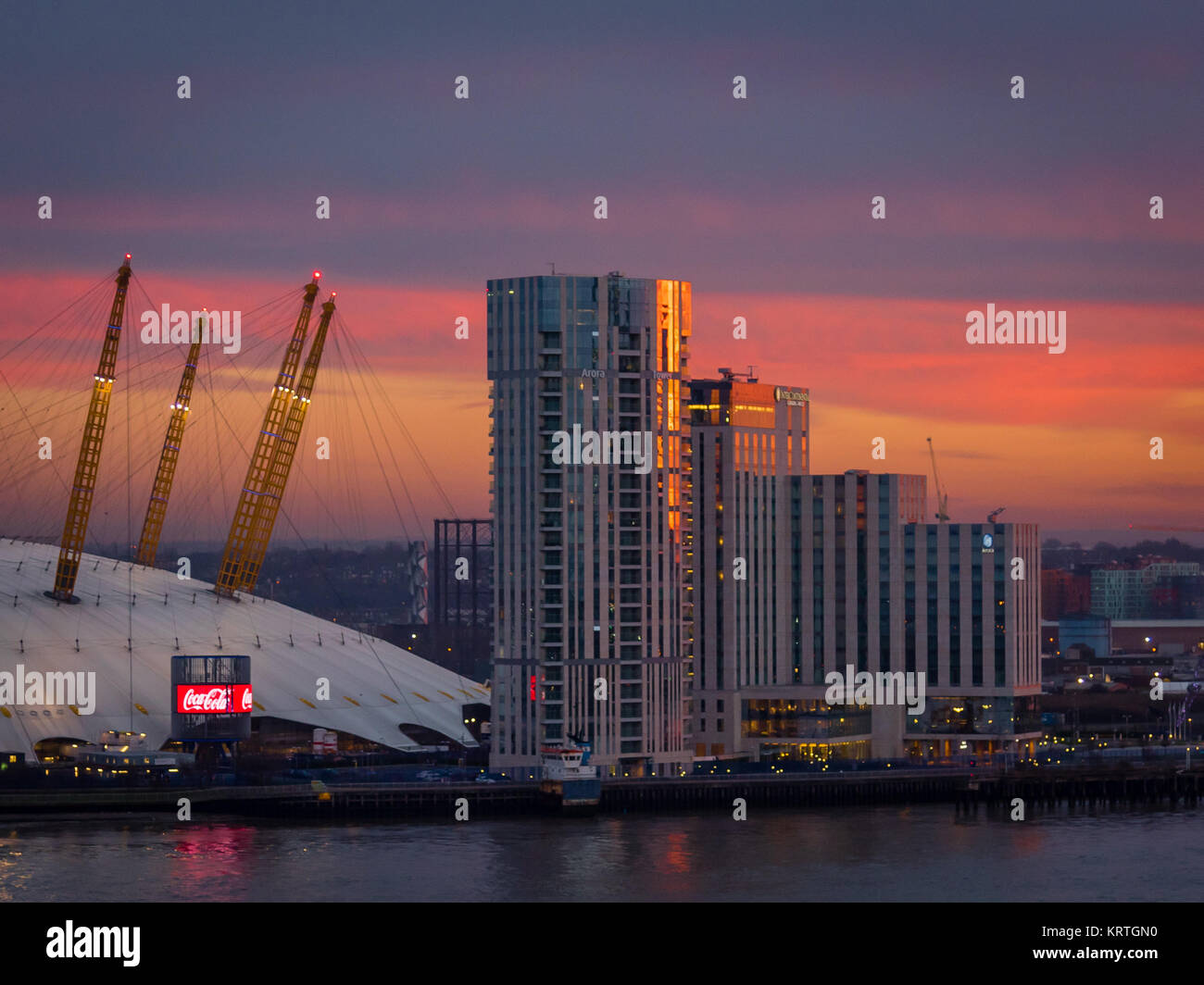 O2 arena at sunset Stock Photo - Alamy