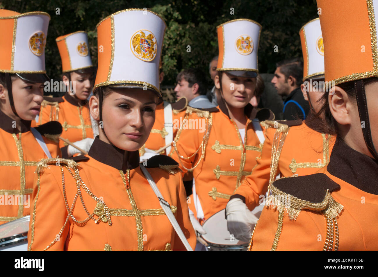 Group of majorettes, Yerevan, Armenia, October 2012: A group of ...