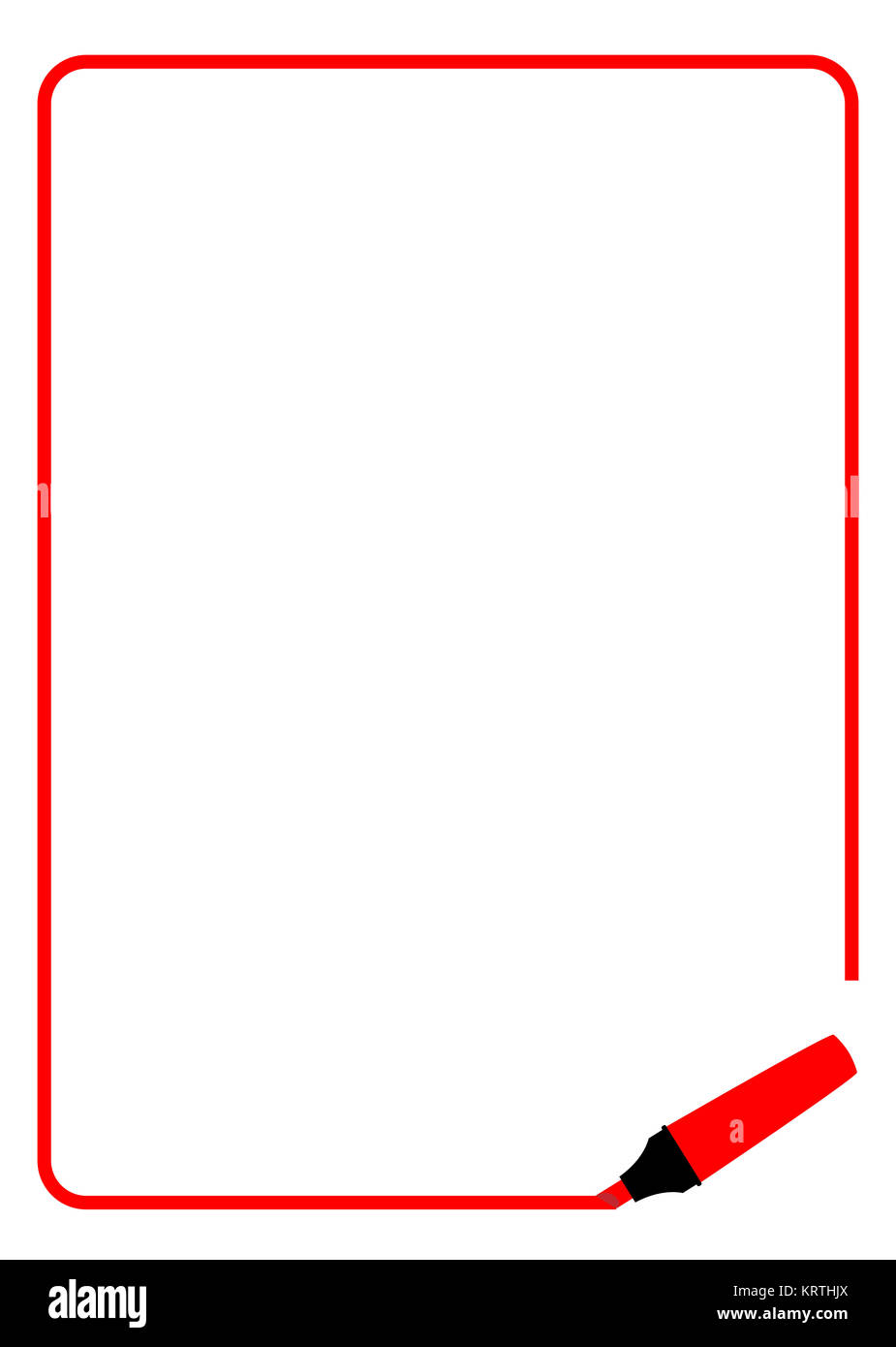 Red Highlighter Page Border Stock Photo - Alamy