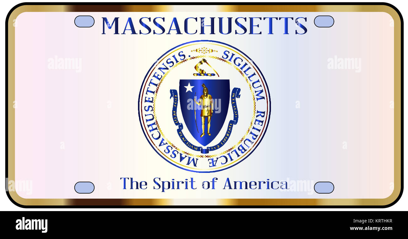 Massachusetts License Plate Flag Stock Photo - Alamy
