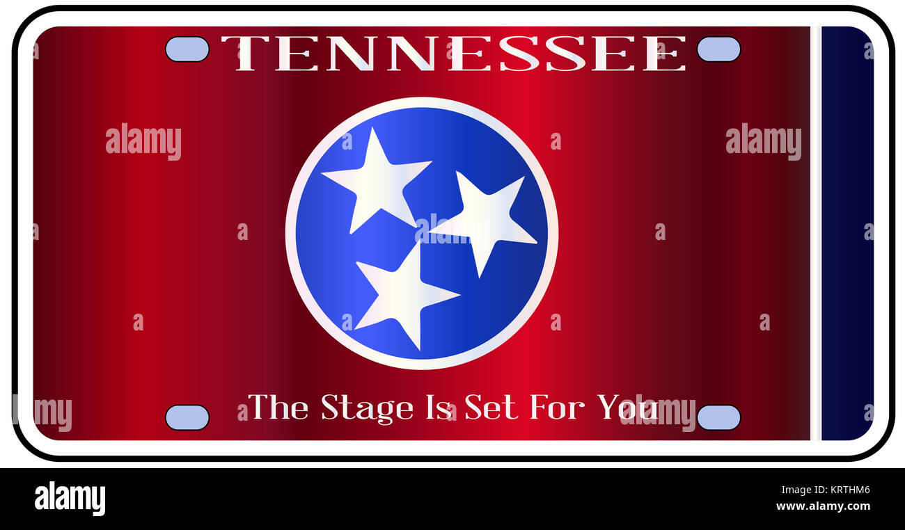 Tennessee State License Plate Flag Stock Photo - Alamy