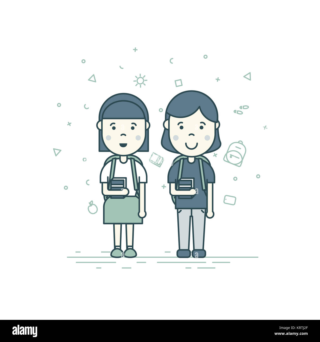 Cute pupils students Stock Photo - Alamy