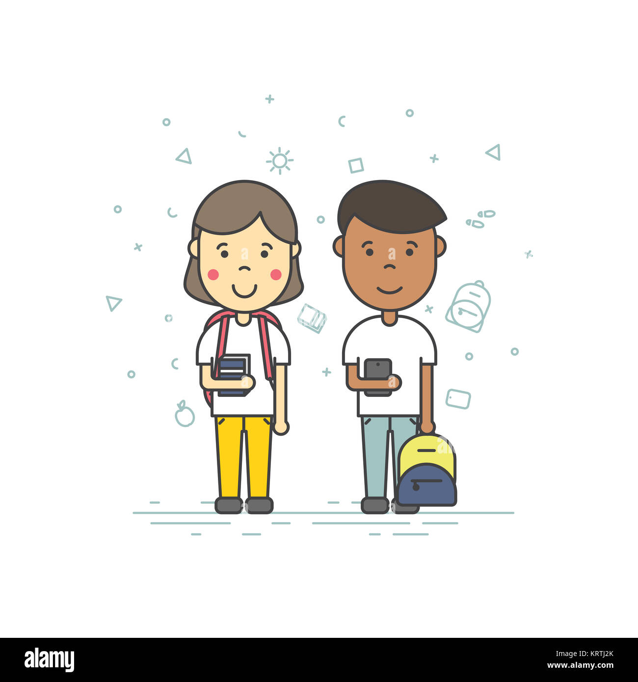 Cute pupils students Stock Photo - Alamy