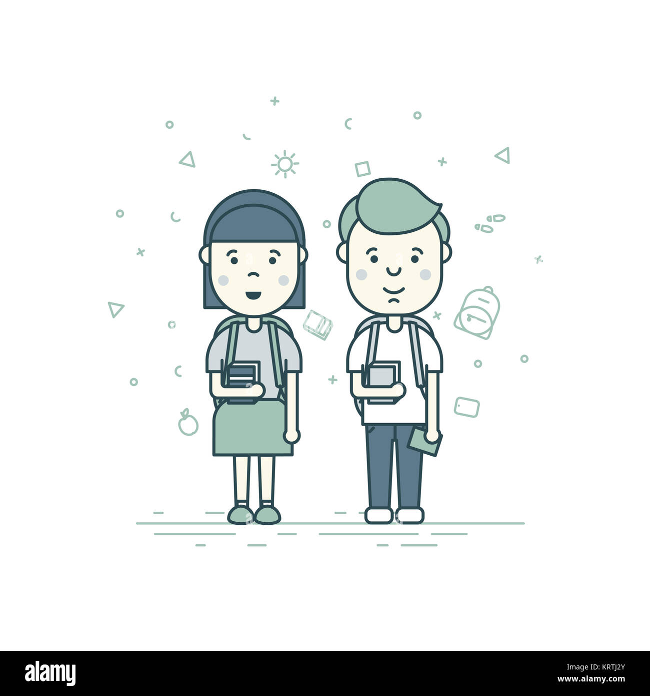 Cute pupils students Stock Photo - Alamy