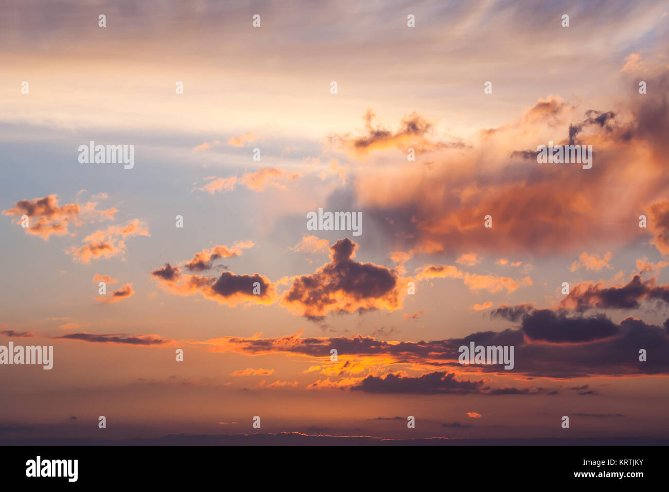Dramatic sunset over the sea. Sky background Stock Photo - Alamy
