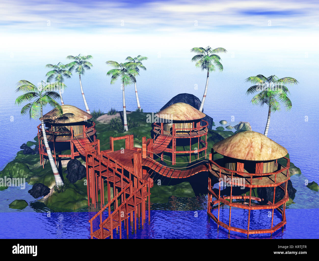 tropical vacation island in the sea Stock Photo - Alamy