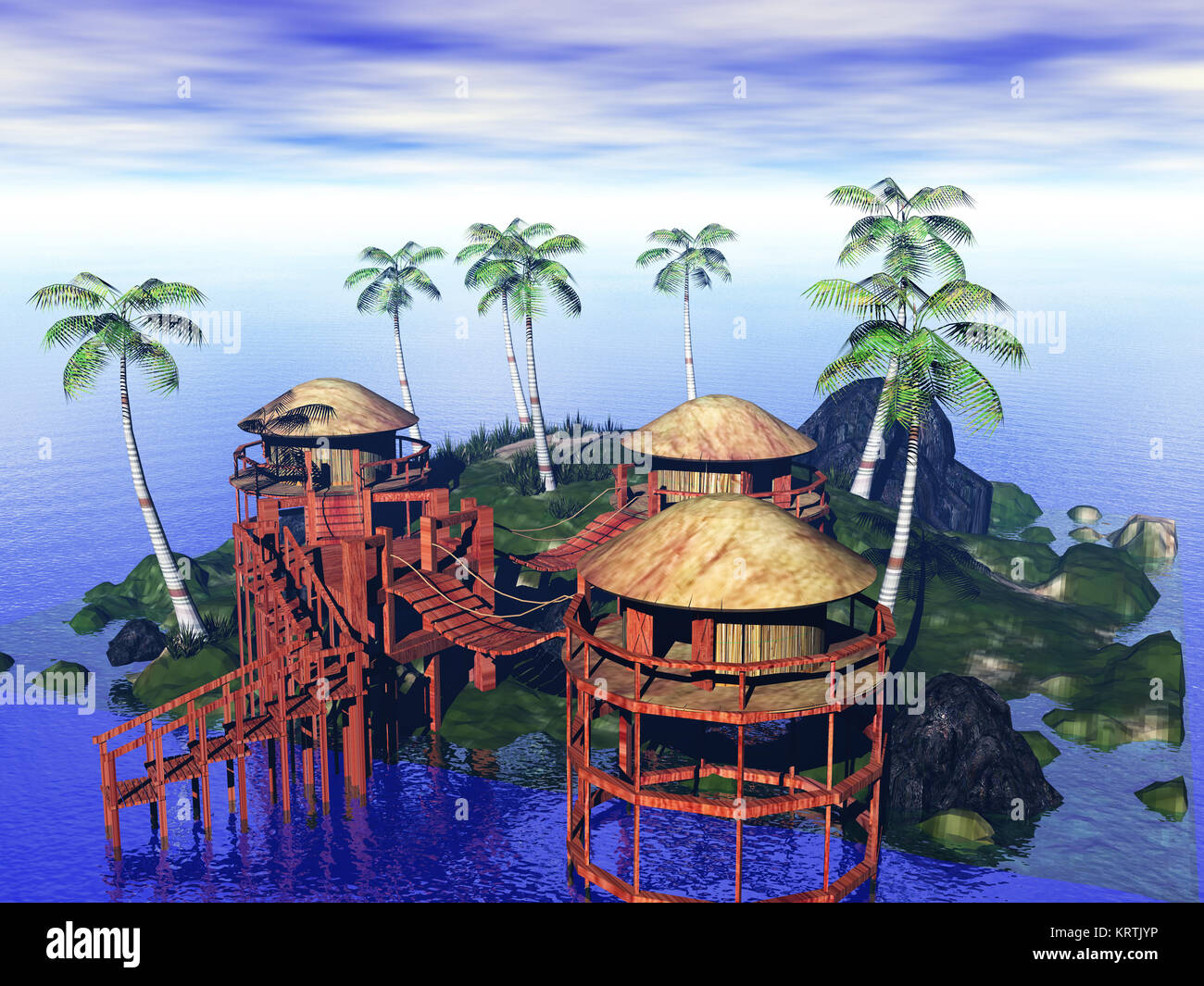 tropical vacation island in the sea Stock Photo - Alamy