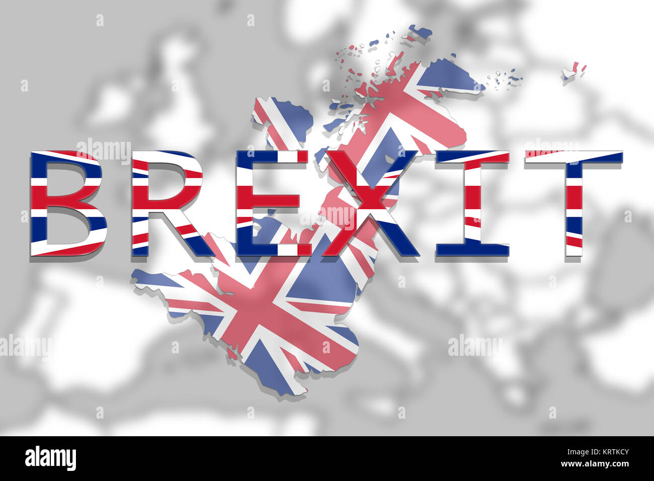 United Kingdom map with Brexit on Europe background Stock Photo - Alamy