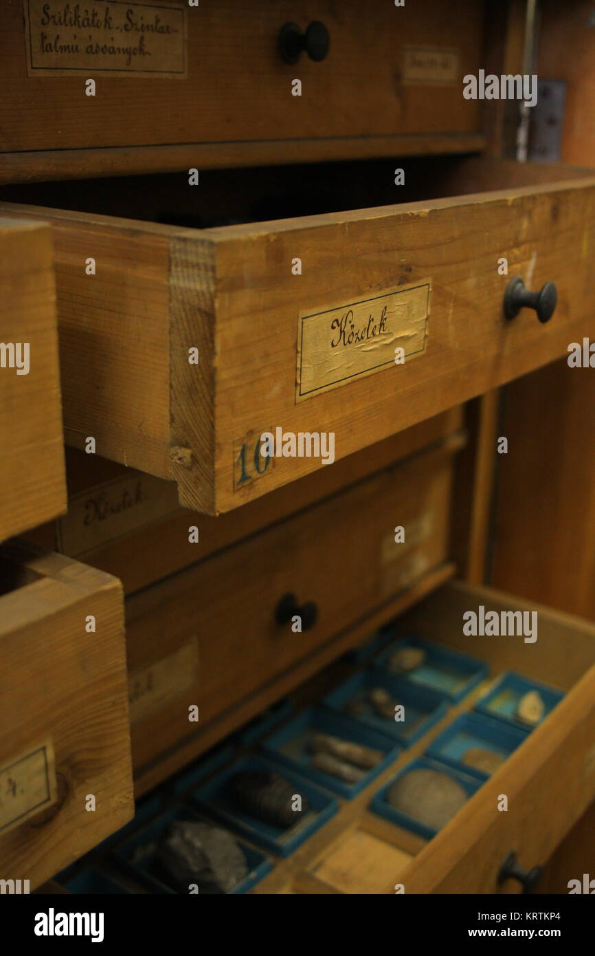 Vintage laboratory drawers Stock Photo - Alamy
