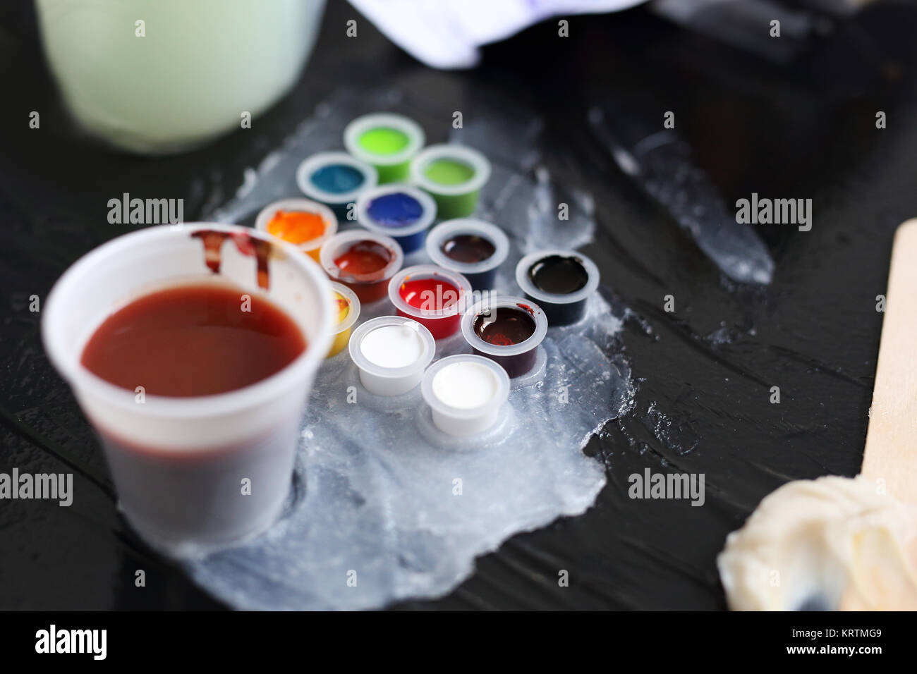 tattoo studio,ink preparation Stock Photo - Alamy
