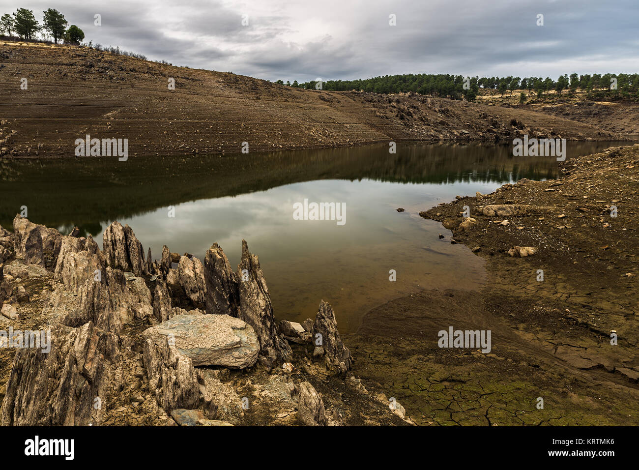 Landscape in the swamp of Gabriel y Galan. Extremadura. Spain Stock ...