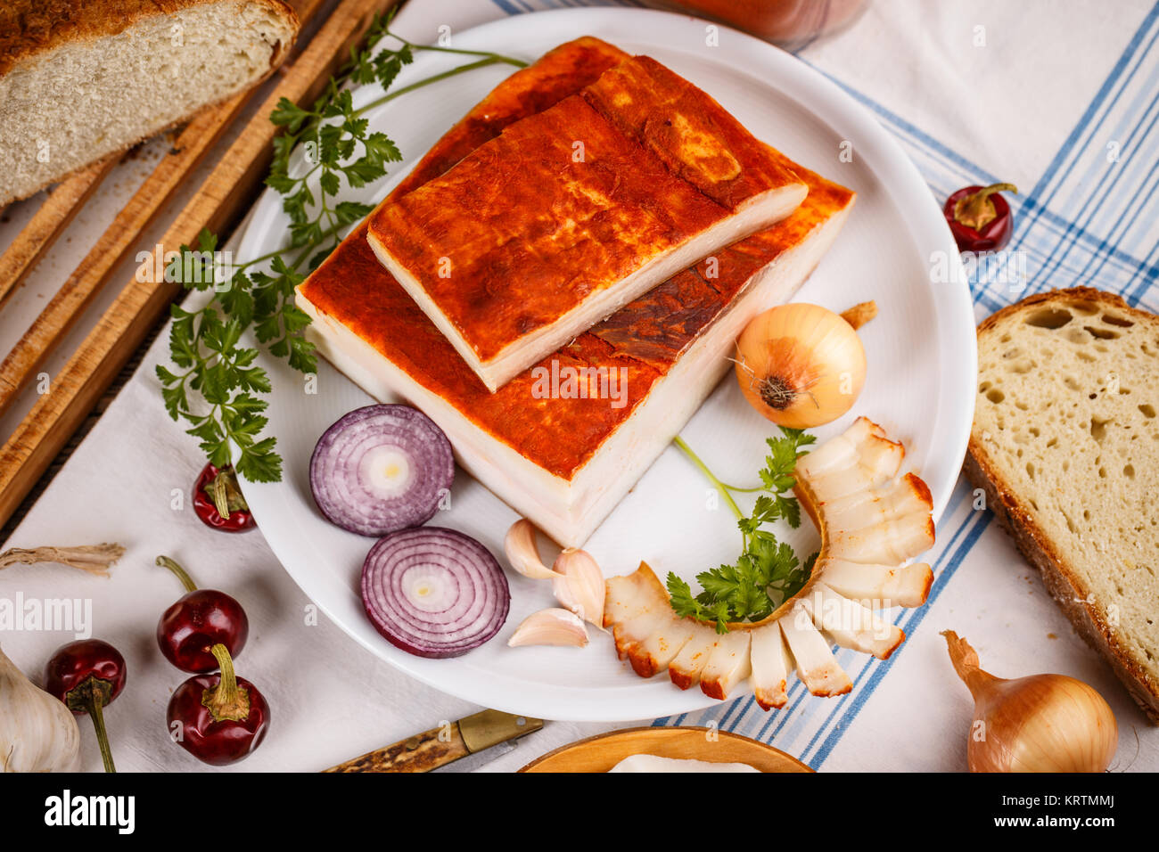 Raw pork lard Stock Photo - Alamy