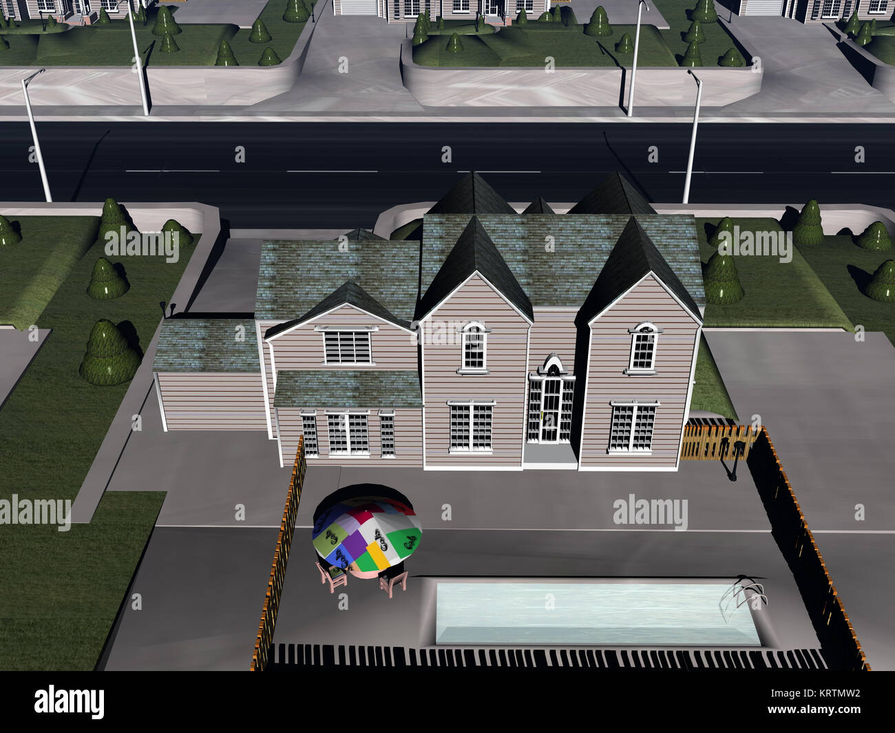 settlement with single-family homes Stock Photo - Alamy