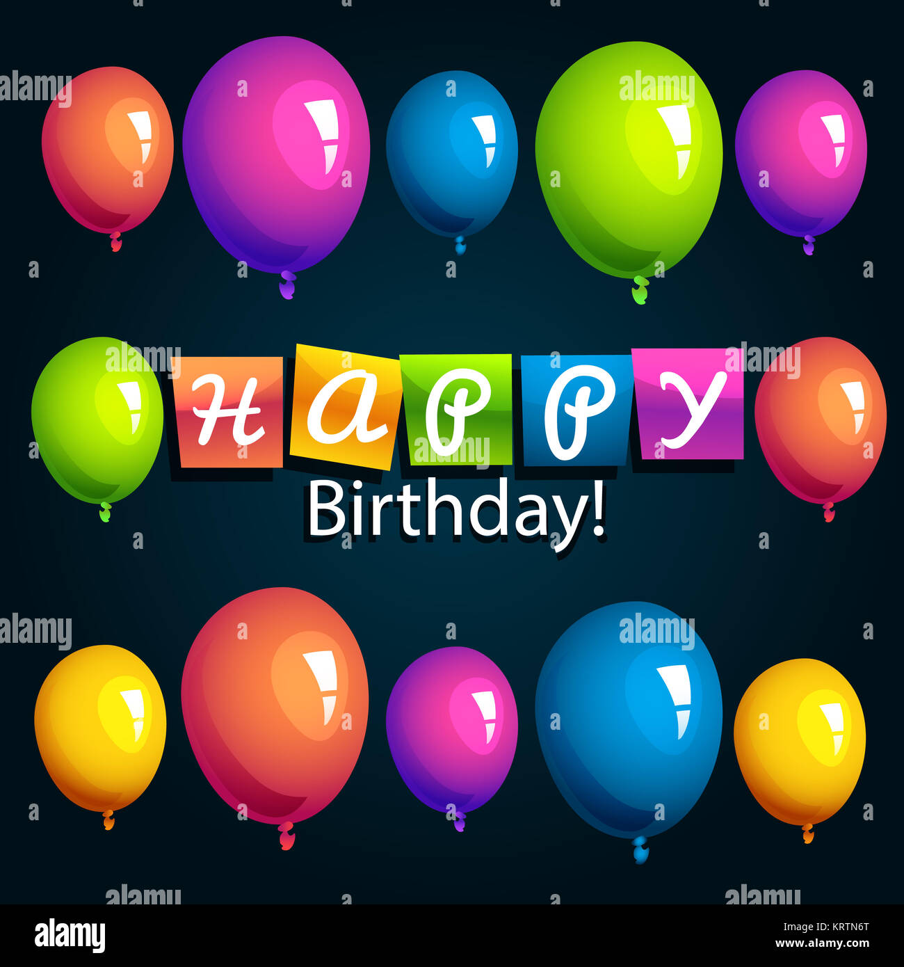 Colorful Happy Birthday Greeting Card Stock Photo - Alamy