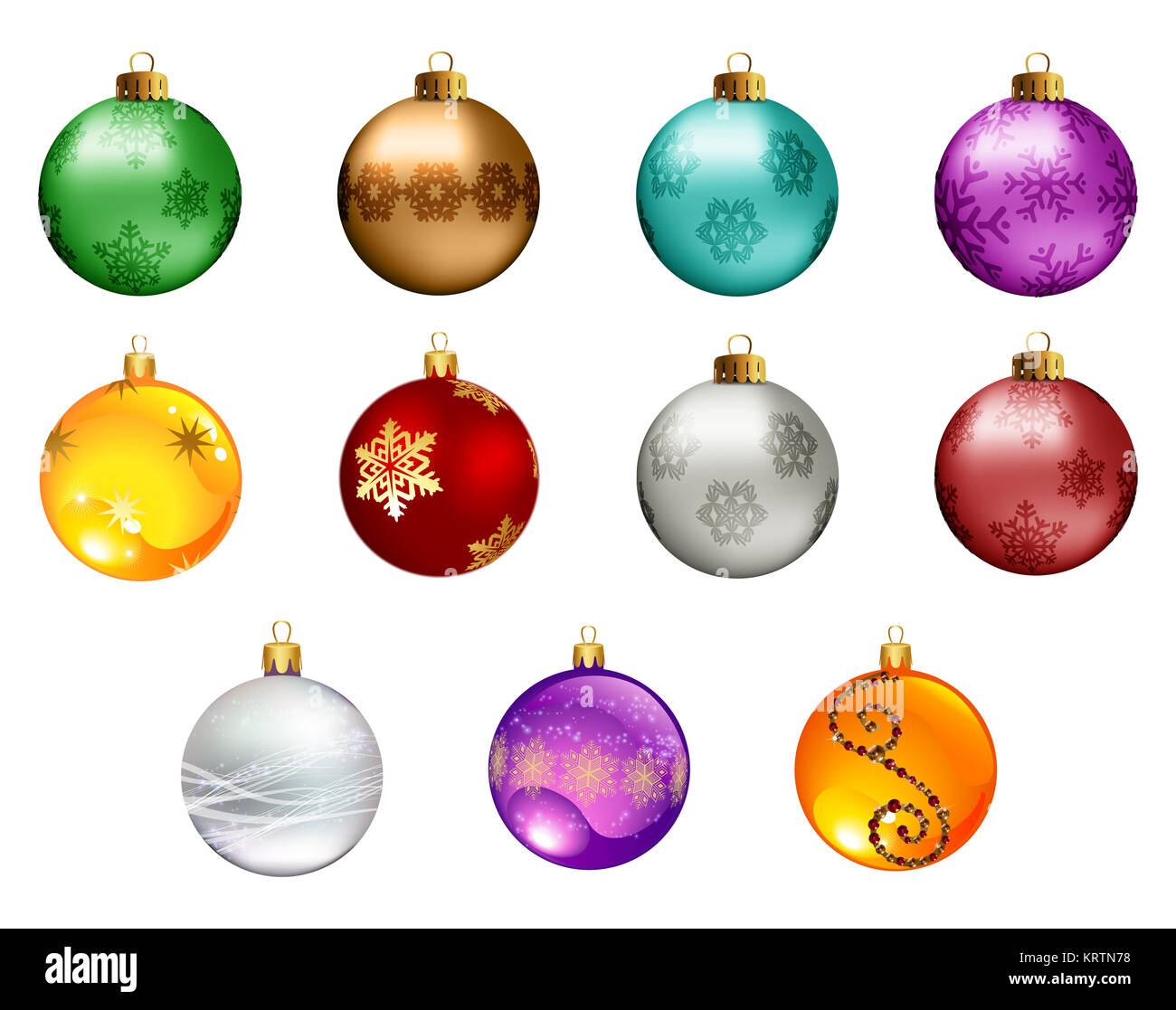 Set of color Christmas balls Stock Photo - Alamy