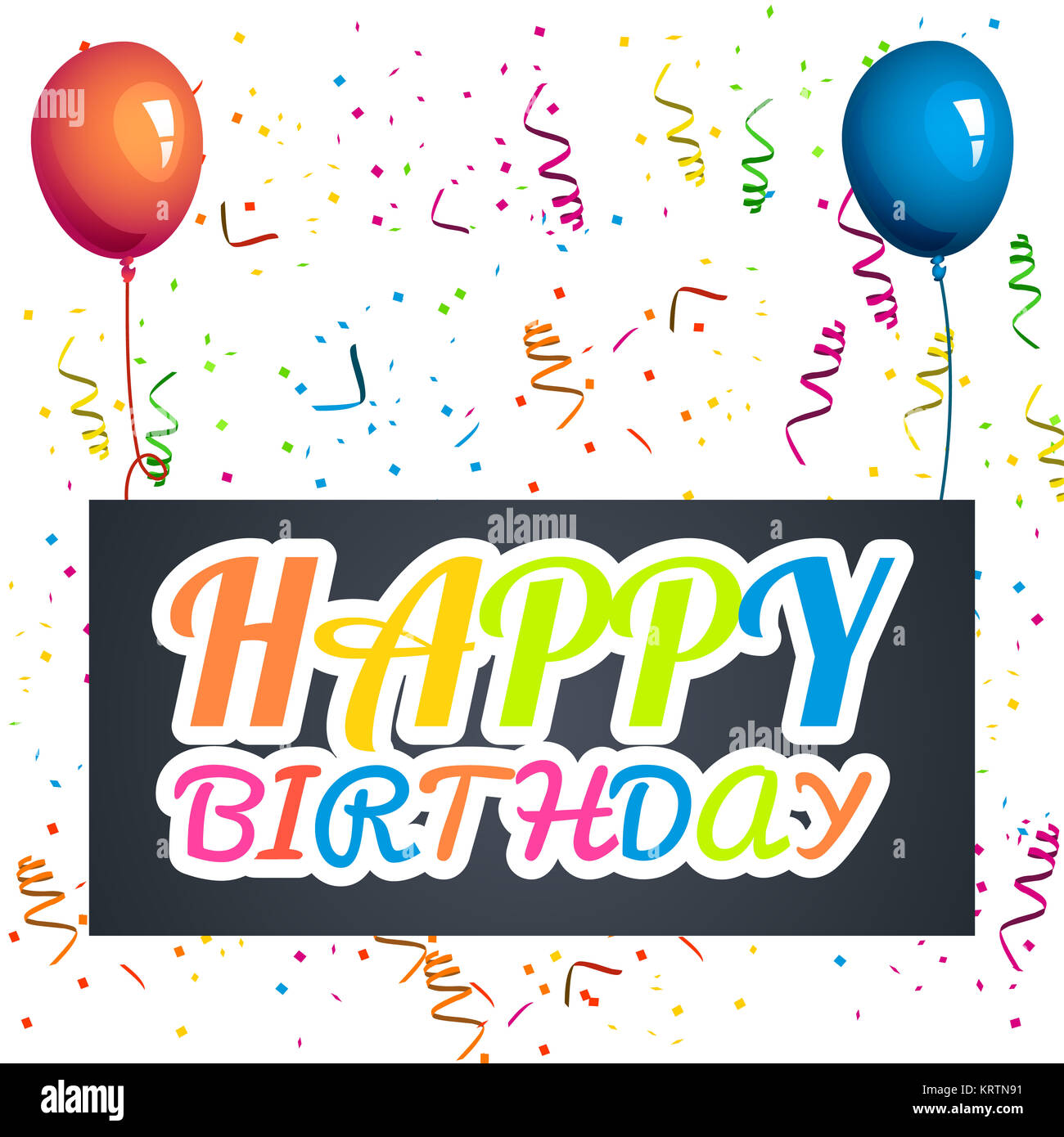 Colorful Happy Birthday Greeting Card Stock Photo - Alamy