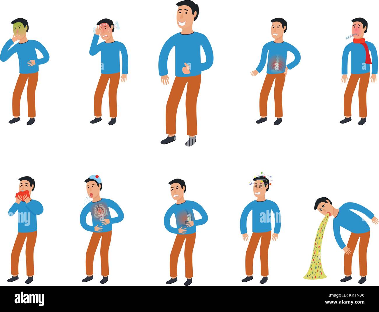 Sick character nausea hi-res stock photography and images - Alamy