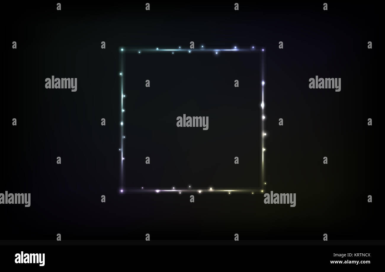 Glowing square border. Abstract vector illustration Stock Photo - Alamy