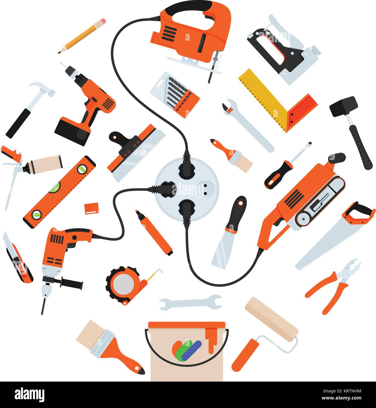 Construction tools in circle hi-res stock photography and images - Alamy